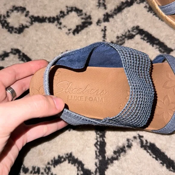 Skechers | Shoes | Sketchers Luxe Form Sandal Wedges | Poshmark